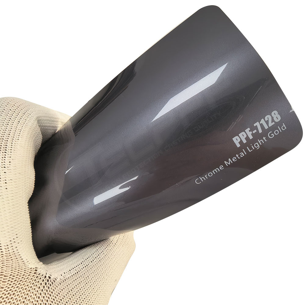 PPF-7128 Chrome Metal Light Gold Color Paint Protection Film For Car ...